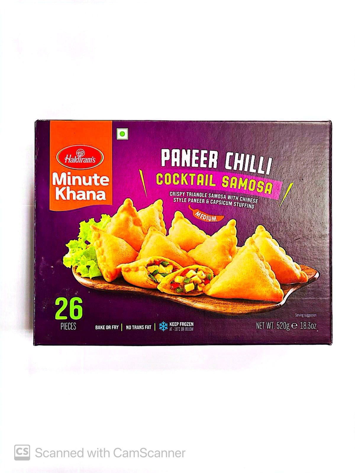 Haldiram Paneer Chilli Cocktail samosa 26Pcs (Frozen) – APNA SOHNA BAZAAR